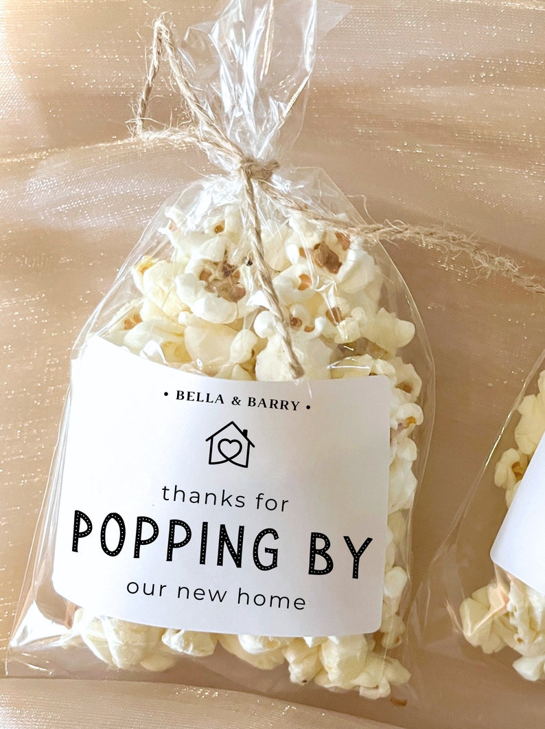 Thanks for Popping by Housewarming Party Favors Personalized Popcorn ...