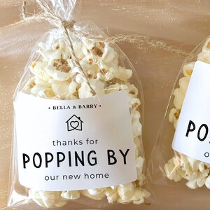 Thanks for Popping by Housewarming Party Favors Personalized Popcorn ...