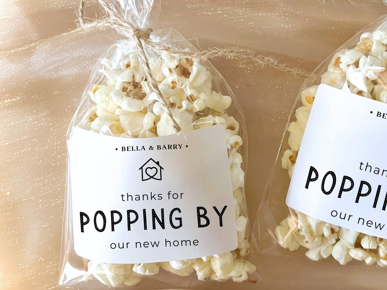 Thanks for Popping by Housewarming Party Favors Personalized Popcorn ...