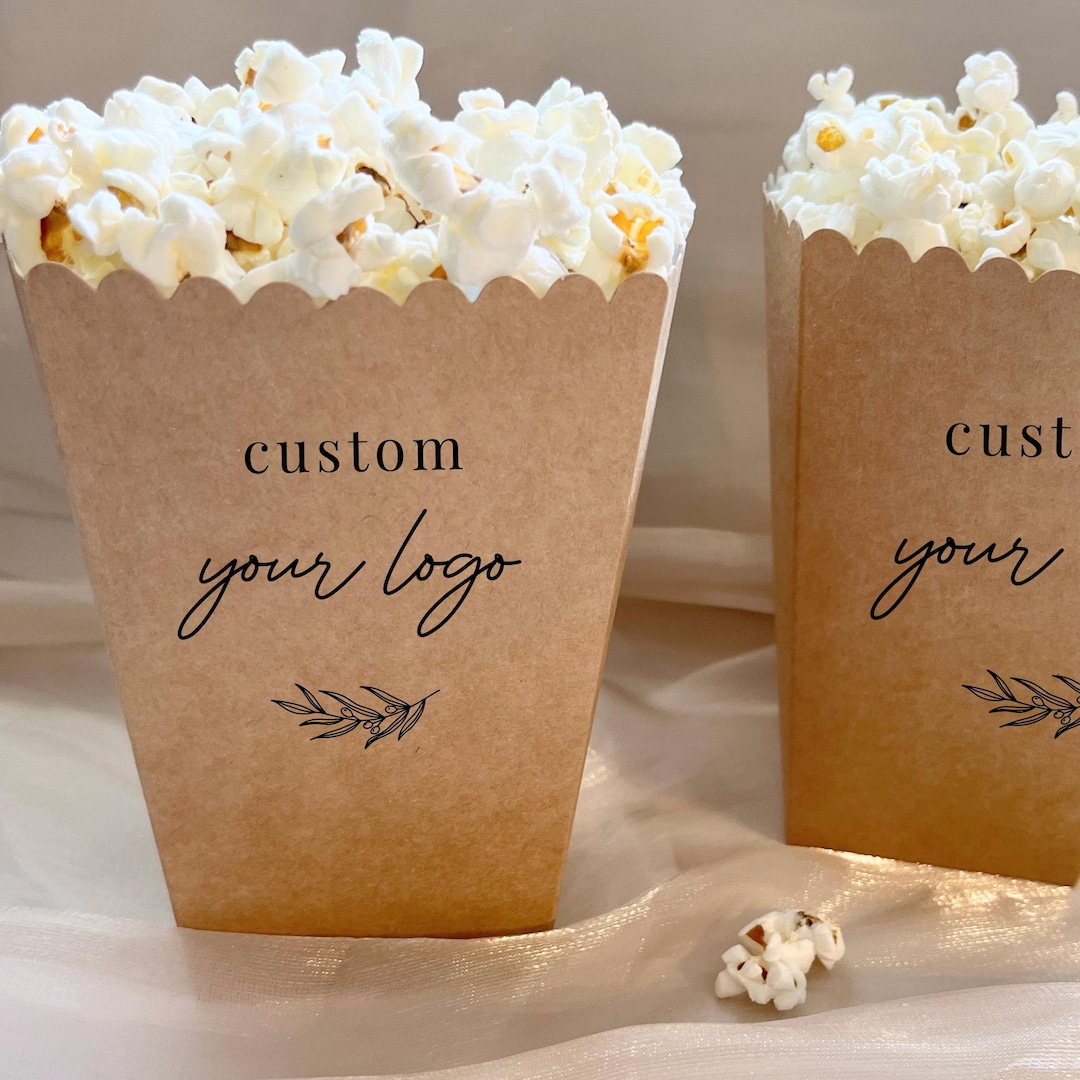Custom Popcorn Box Custom Logo Popcorn Bag Personalized Popcorn Cup ...