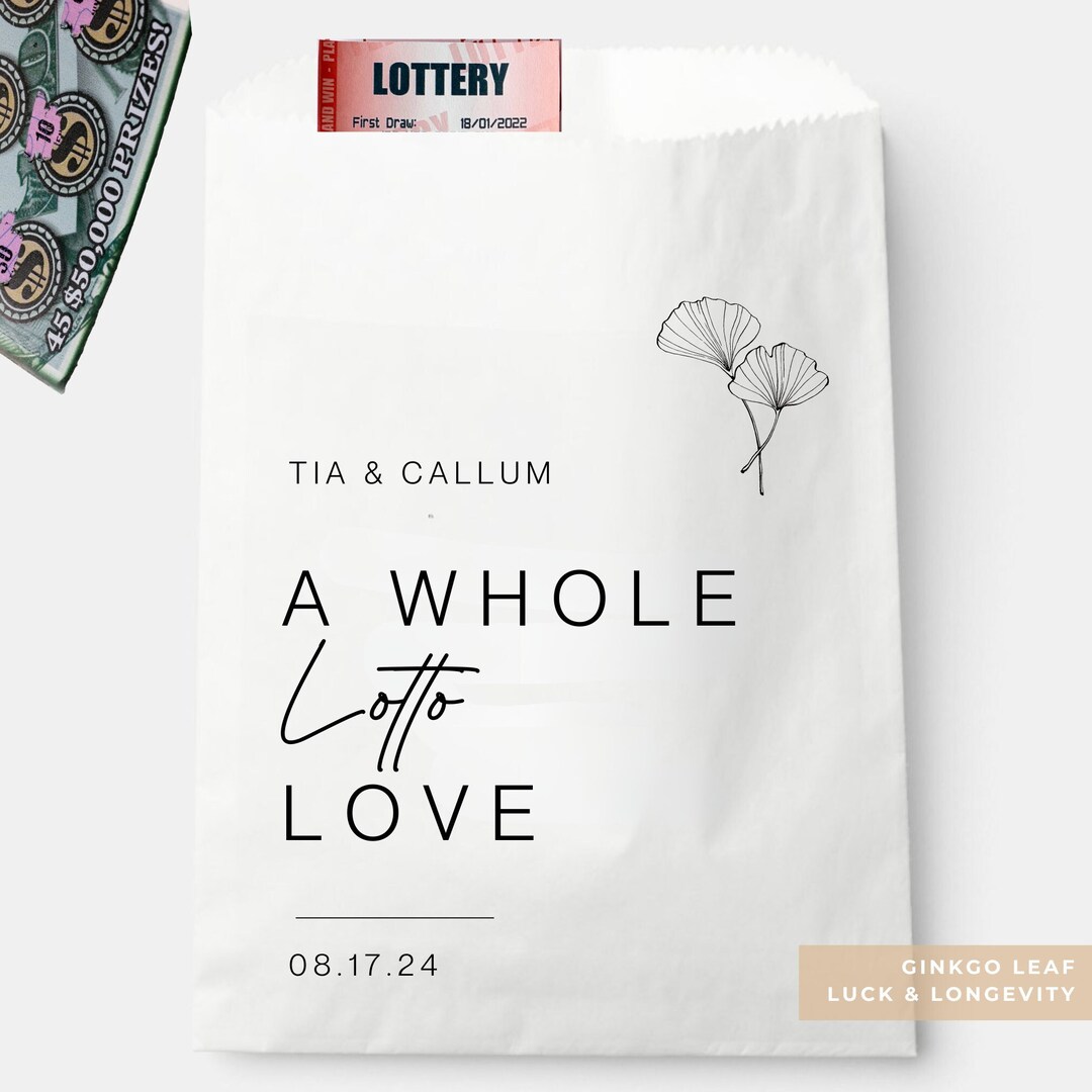 Lottery Ticket Wedding Favors Bag A Whole Lotto Love Wedding Favor Bag ...