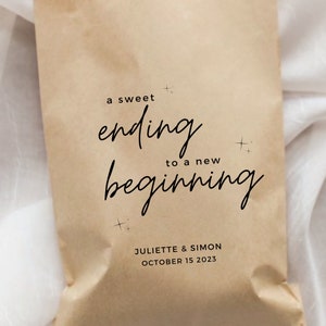 Wedding Favor Bag A Sweet Ending to a New Beginning Favor Bag Candy Bag ...