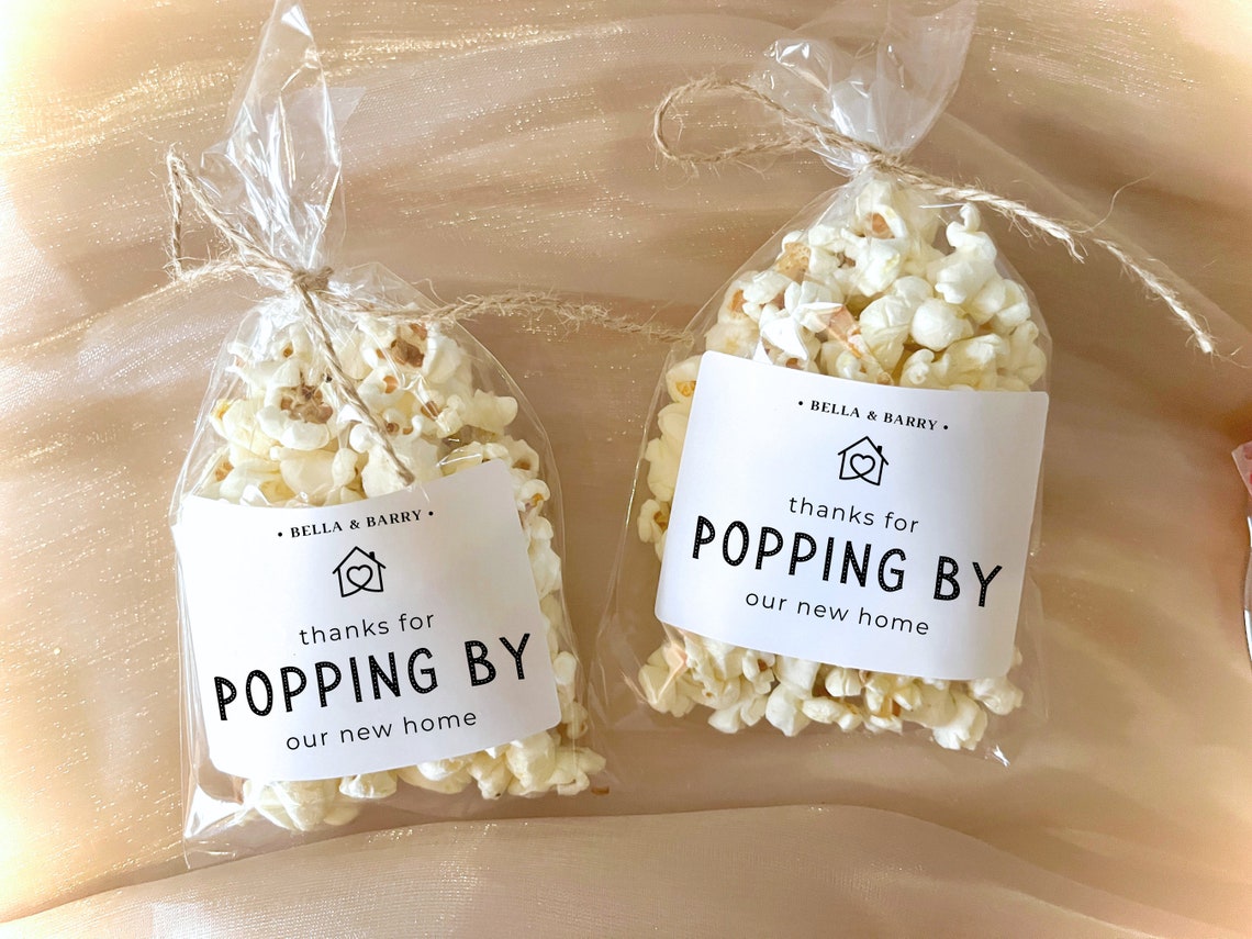 Thanks for Popping by Housewarming Party Favors Personalized Popcorn ...