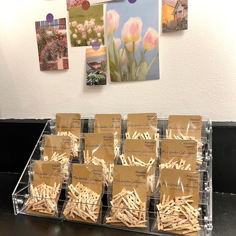20 Mini Wooden Clothespins Tiny Sprung Clothes Peg Pins Wedding ...