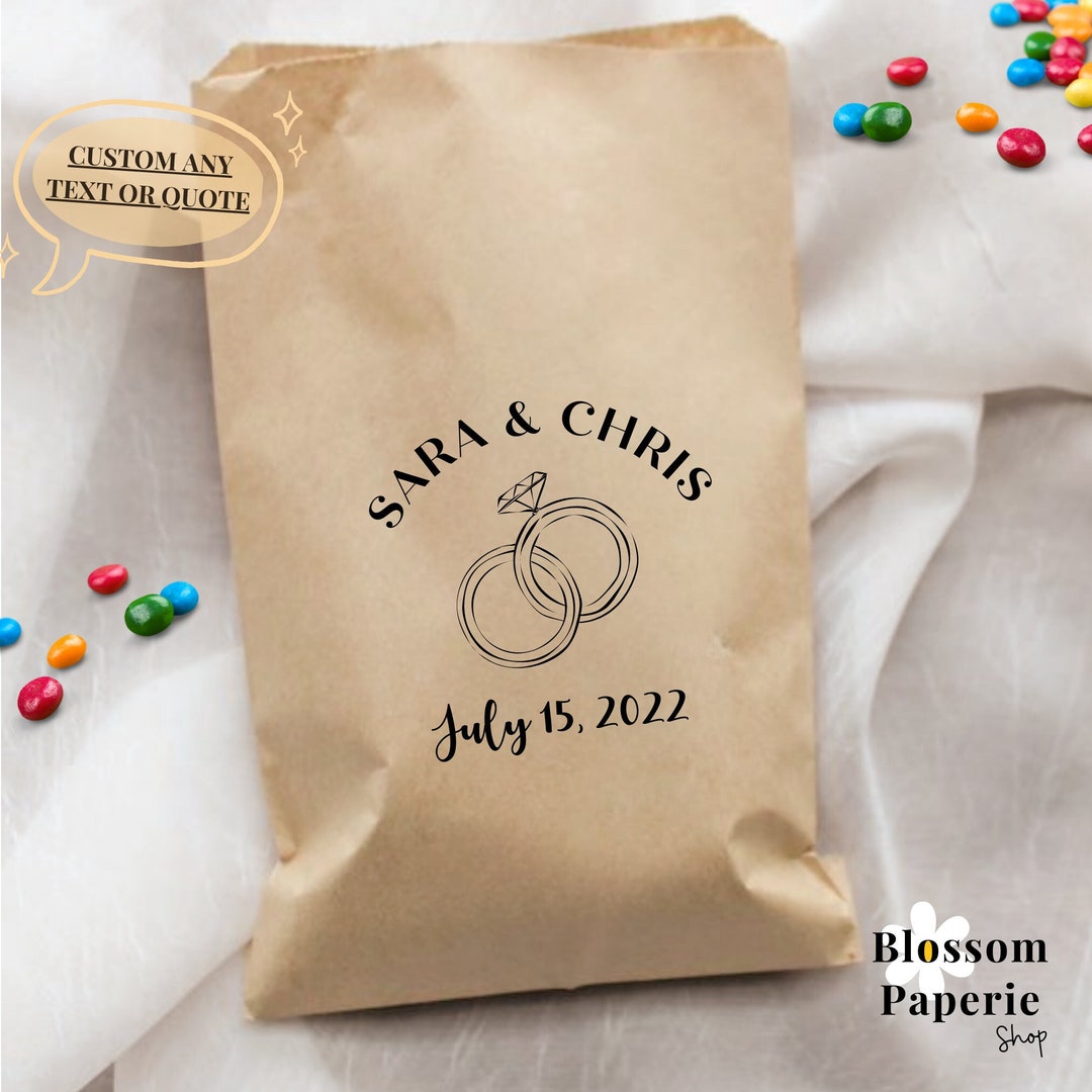 Custom Wedding Favor Bags Wedding Paper Bags Personalized Wedding Candy ...