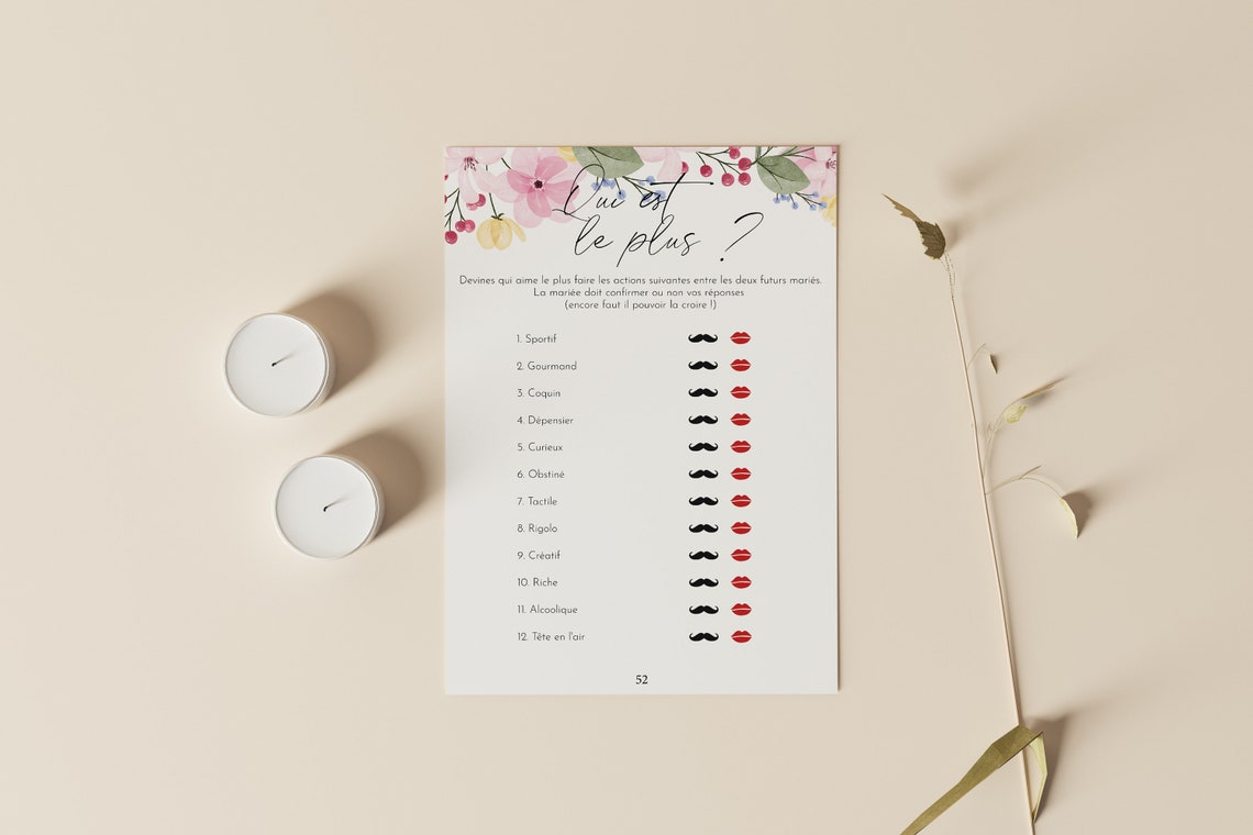 Jeux EVJF à imprimer Pack de 60 Jeux Enterrement de vie de jeune fille ...