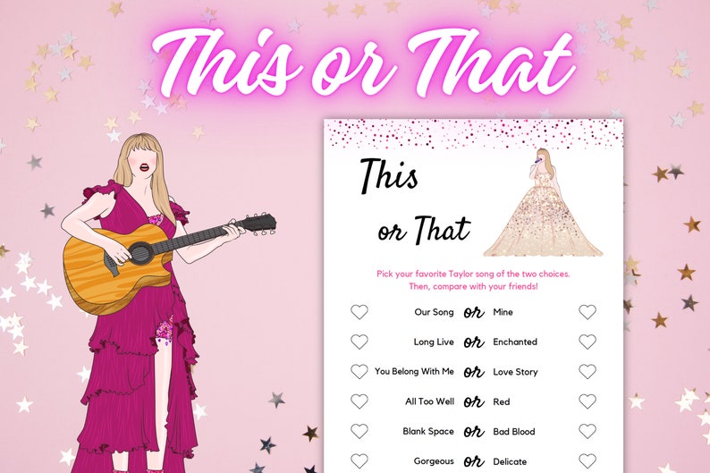 KIDS Taylor Themed Party Games - Etsy