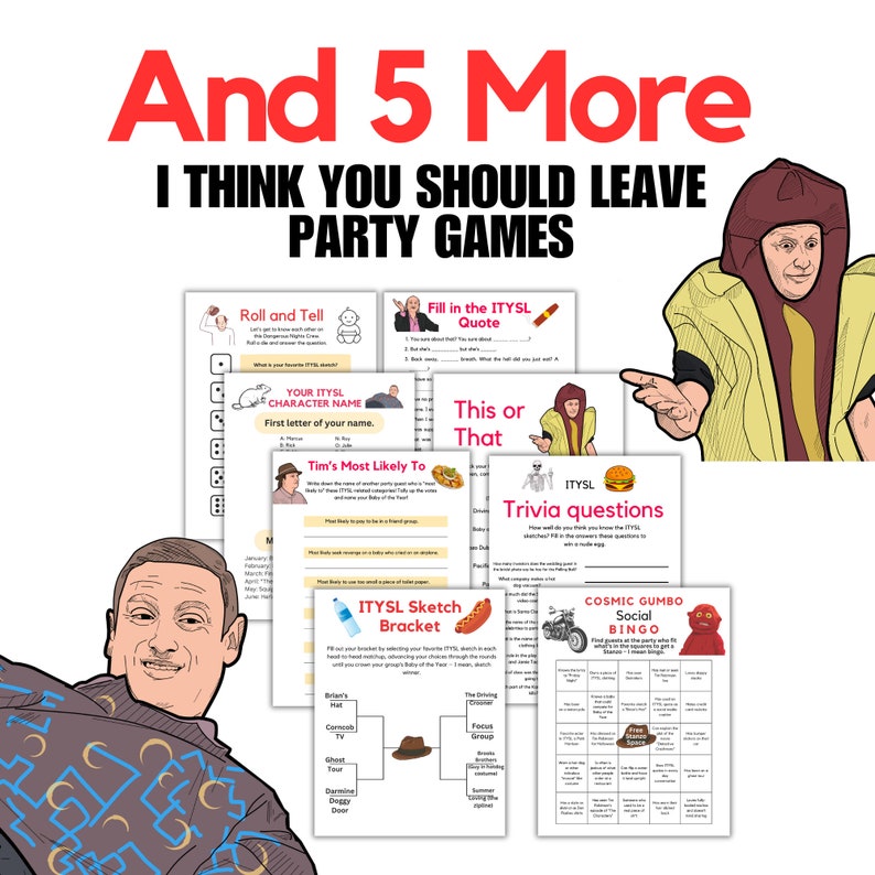 I Think You Should Leave Themed Party Games Bundle - Etsy