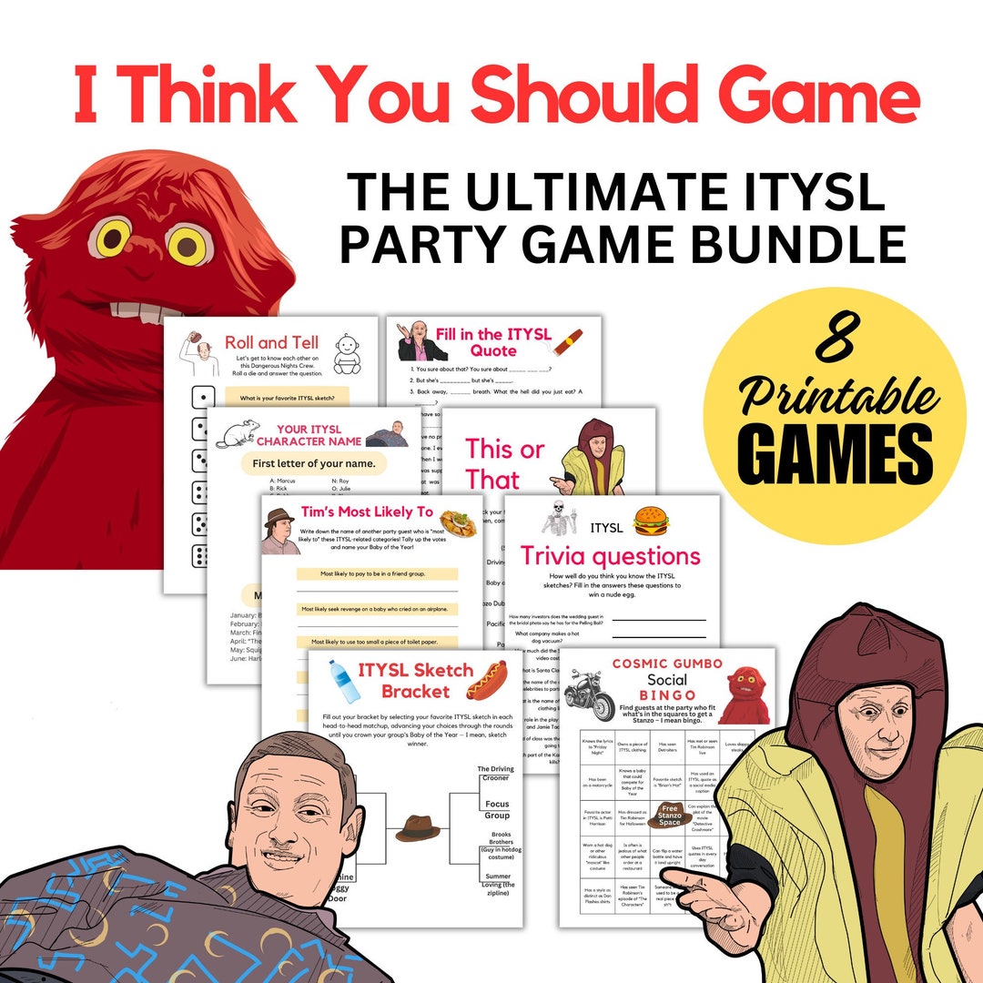 I Think You Should Leave Themed Party Games Bundle - Etsy