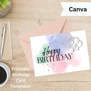 Birthday Card Template | Canva - Etsy
