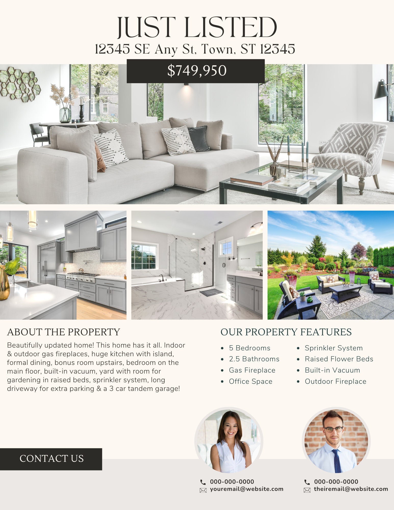 Just Listed Real Estate Flyer Template | Canva - Etsy