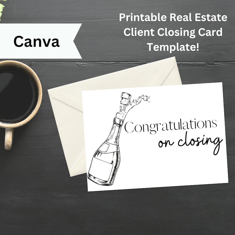 Real Estate Closing Card Template | Canva - Etsy