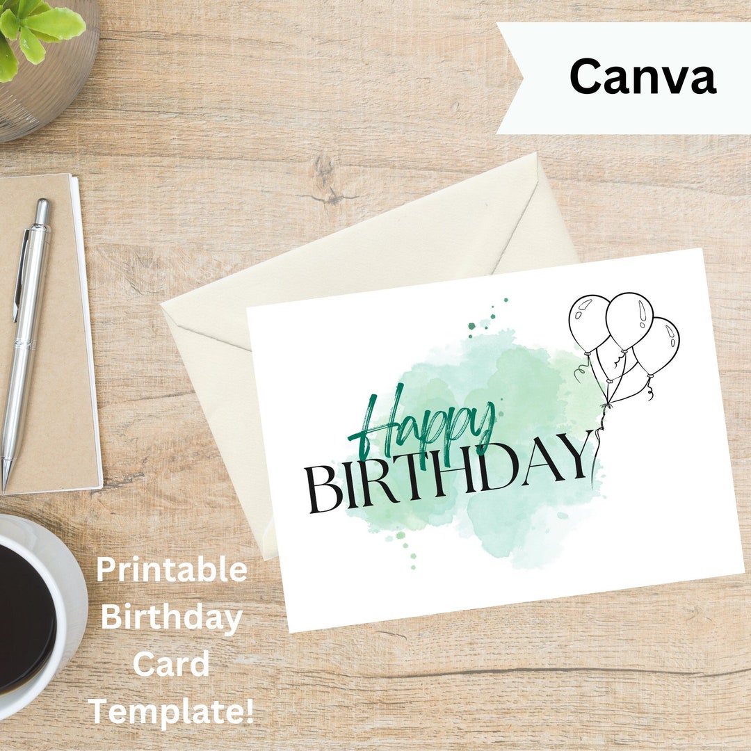 Birthday Card Template | Canva - Etsy