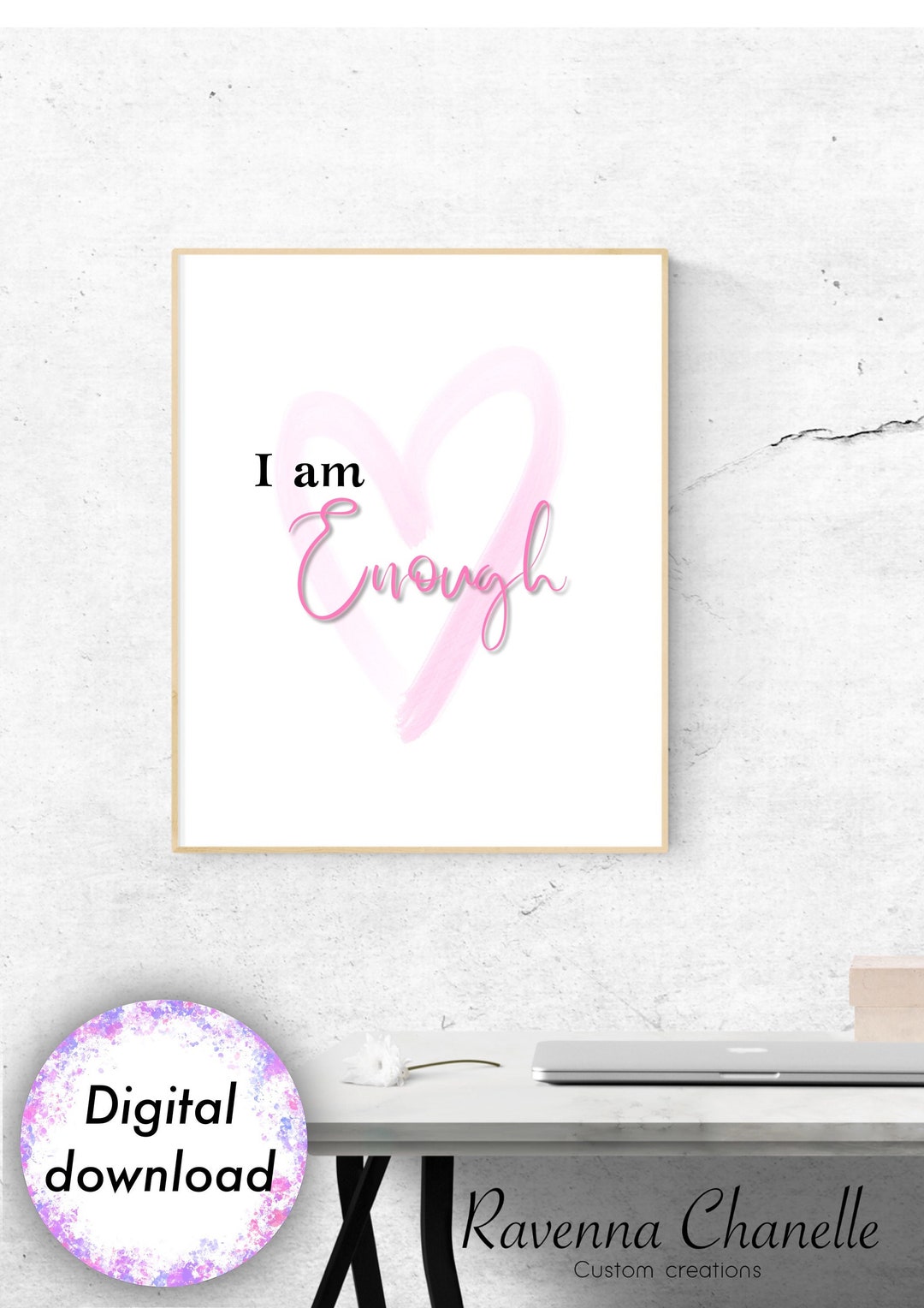 I Am Enough Self-love Affirmation Printable, Positive Mindset, Self ...