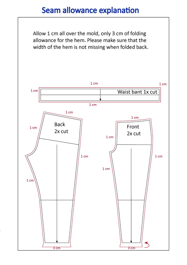 Trousers Sewing Pattern | Digital & Instant Download | Elastic ...