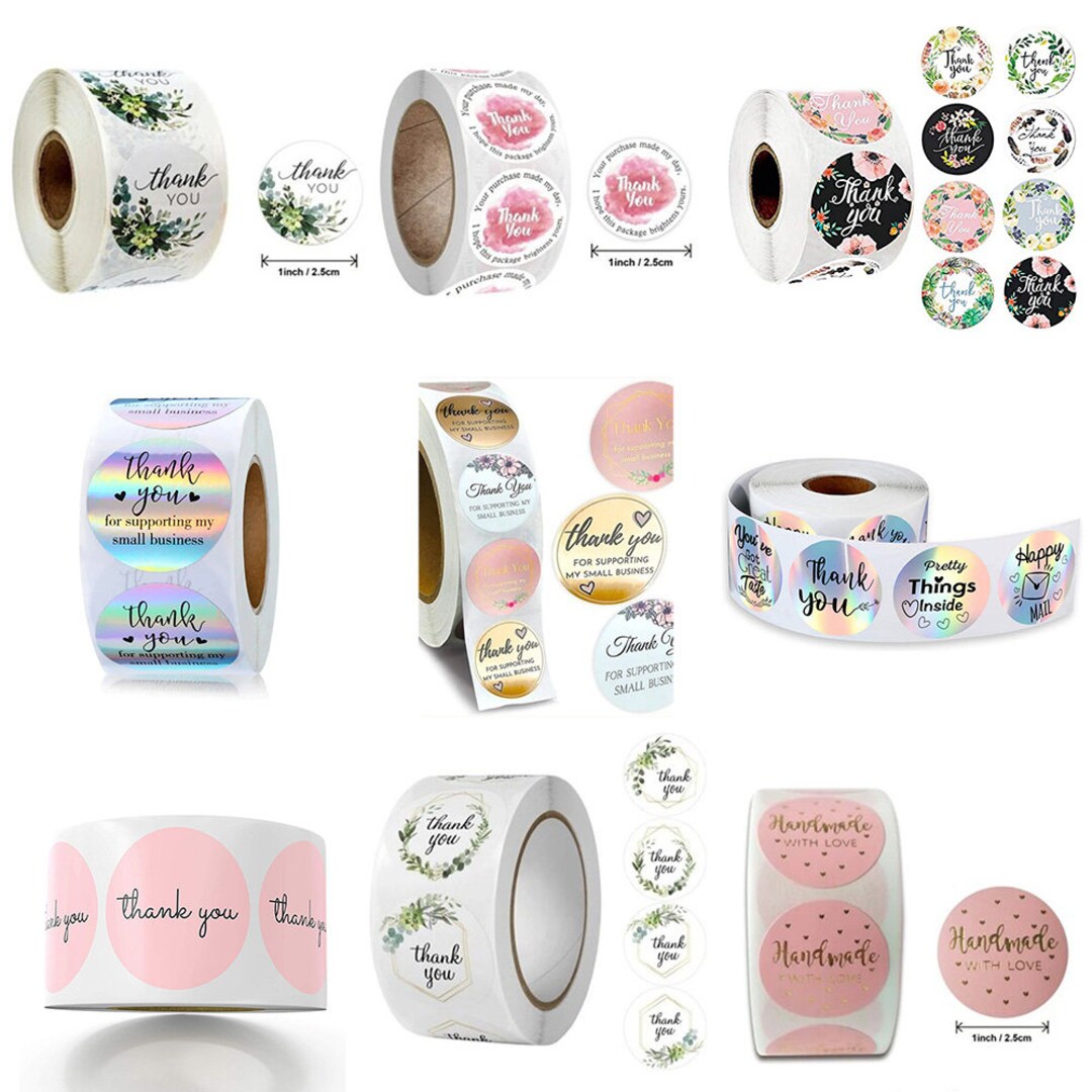 Thank You for Your Order Stickers and Delivery Labels, Multiple Colour ...