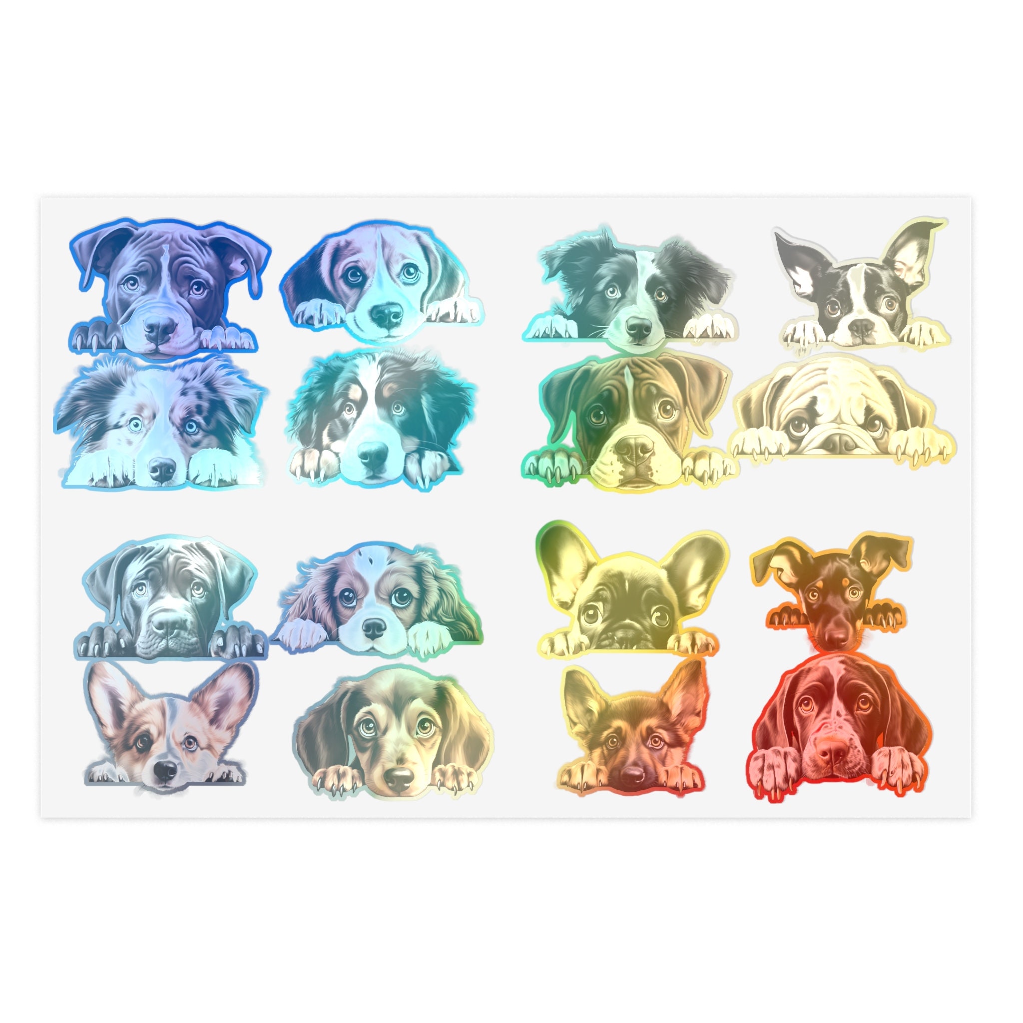 Dog Sticker Sheets,dog Vinyl Stickers,dog Transparent Stickers,peeking ...