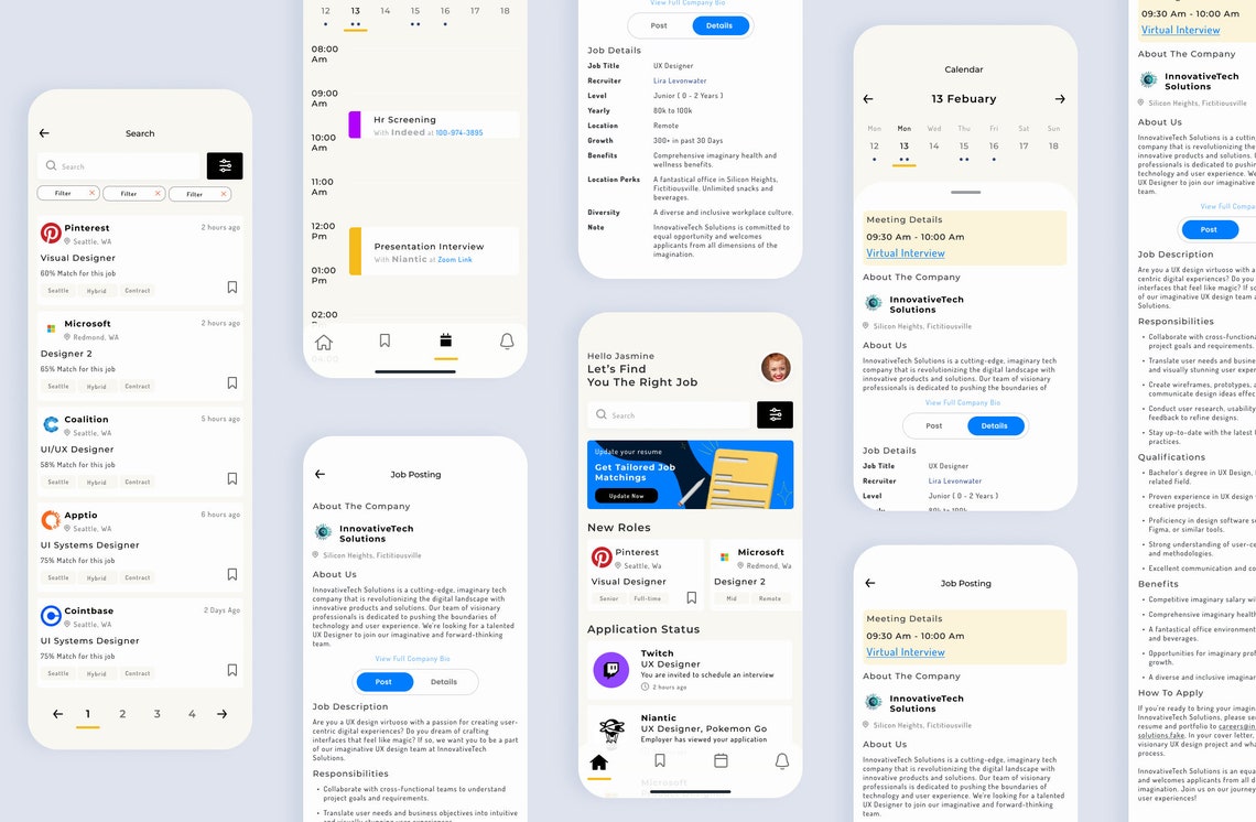 Job Board Mobile App UI Kit Template - Figma File - Etsy Canada