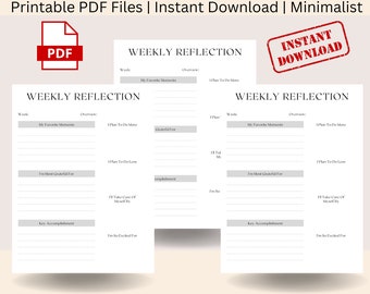 Weekly Reflection Planner - Etsy