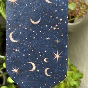 Celestial Starry Night Wedding Astronomy Space Tie - Navy Blue and Gold ...