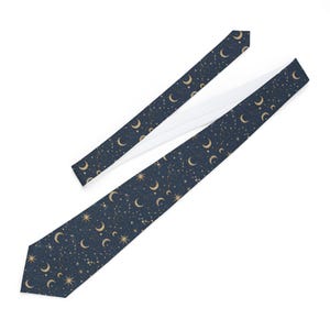 Celestial Wedding Starry Space Tie - Navy Blue and Gold - Etsy