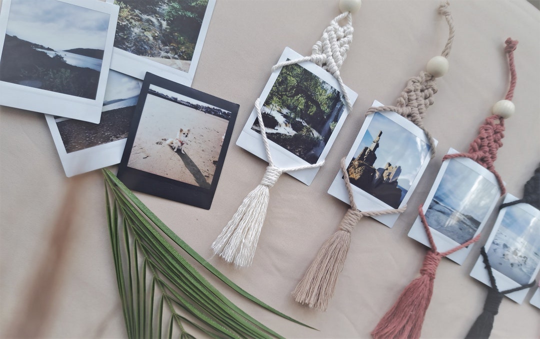 Polaroid Instax Macrame Photo Frame Holder for Boho Macrame Home Decor ...