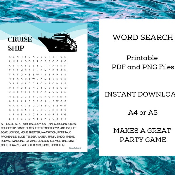 Cruise Word Search - Etsy