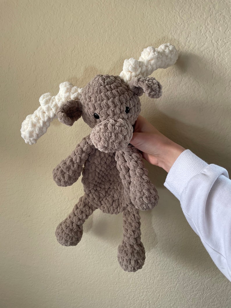 Moose Lovey, Moose Snuggler, Moose Stuffed Animal, Crochet Plushie ...