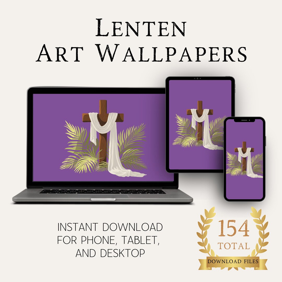 Lenten Digital Wallpaper Bundle | Catholic Device Backgrounds & March ...