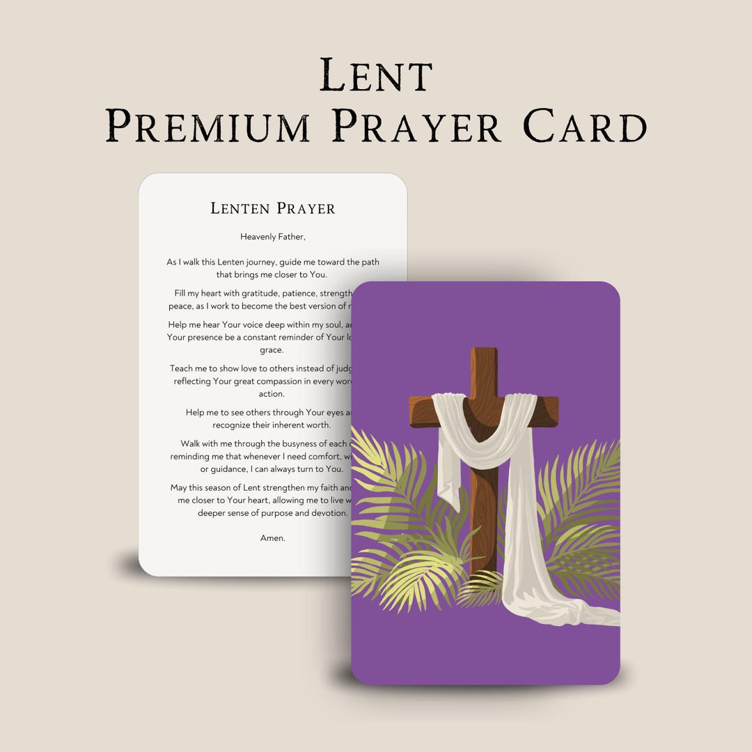 Premium Lent Prayer Card | Dual-finish Design for Prayer & Reflection ...