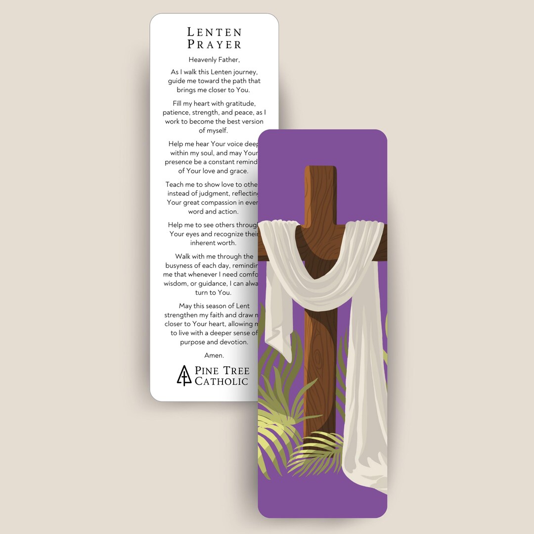 Lent Premium Bookmark | Catholic Prayer Bookmark With Artwork and ...