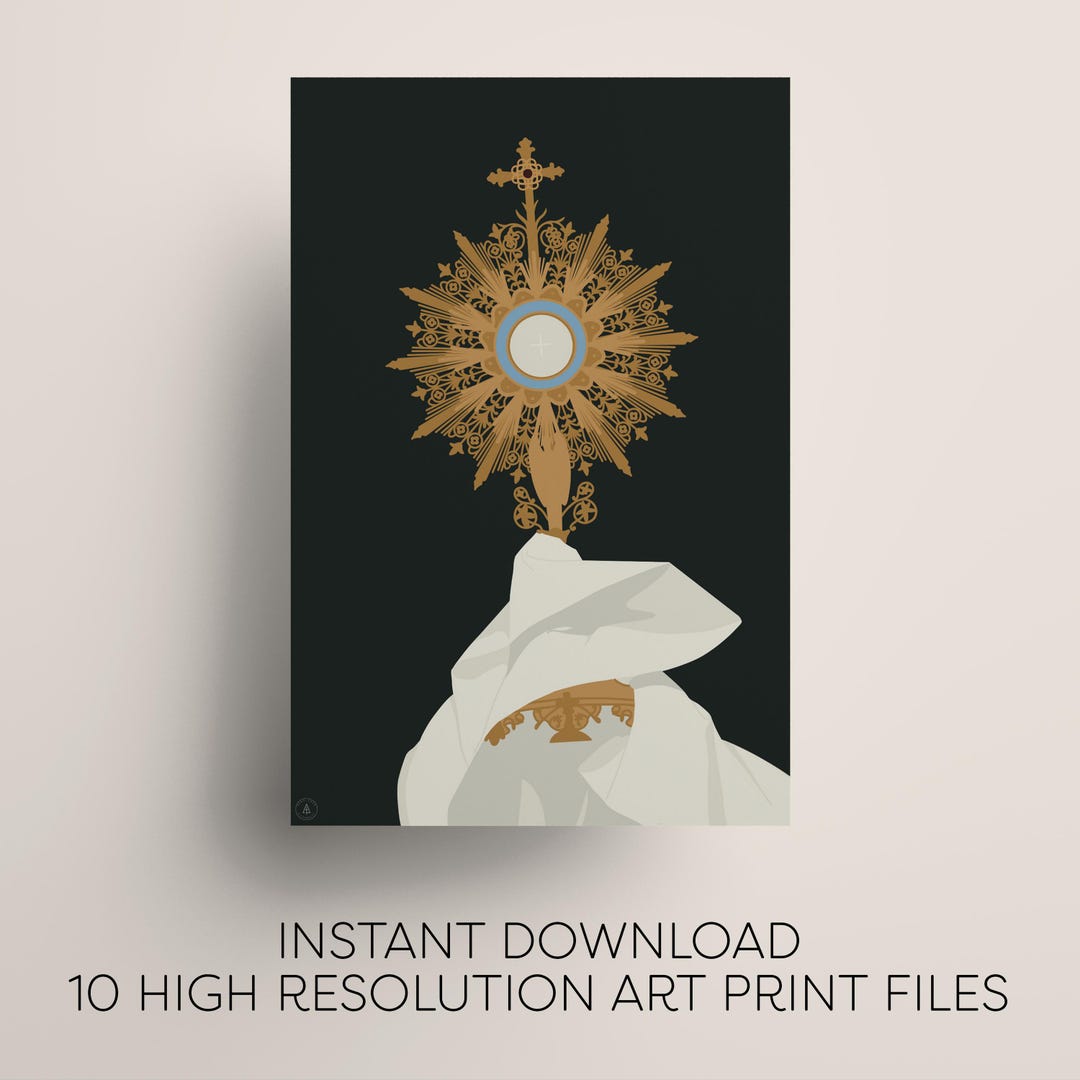 Eucharist Poster Digital Download | Modern Catholic Wall Art for Home ...