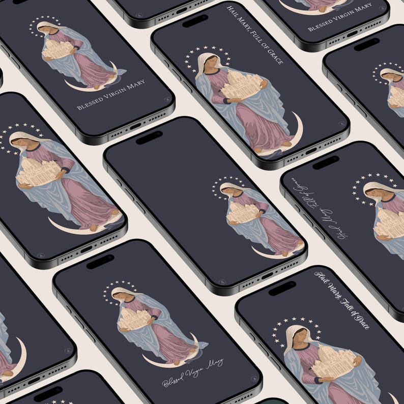 Blessed Virgin Mary Complete Wallpaper Bundle | Phone Tablet & Desktop ...
