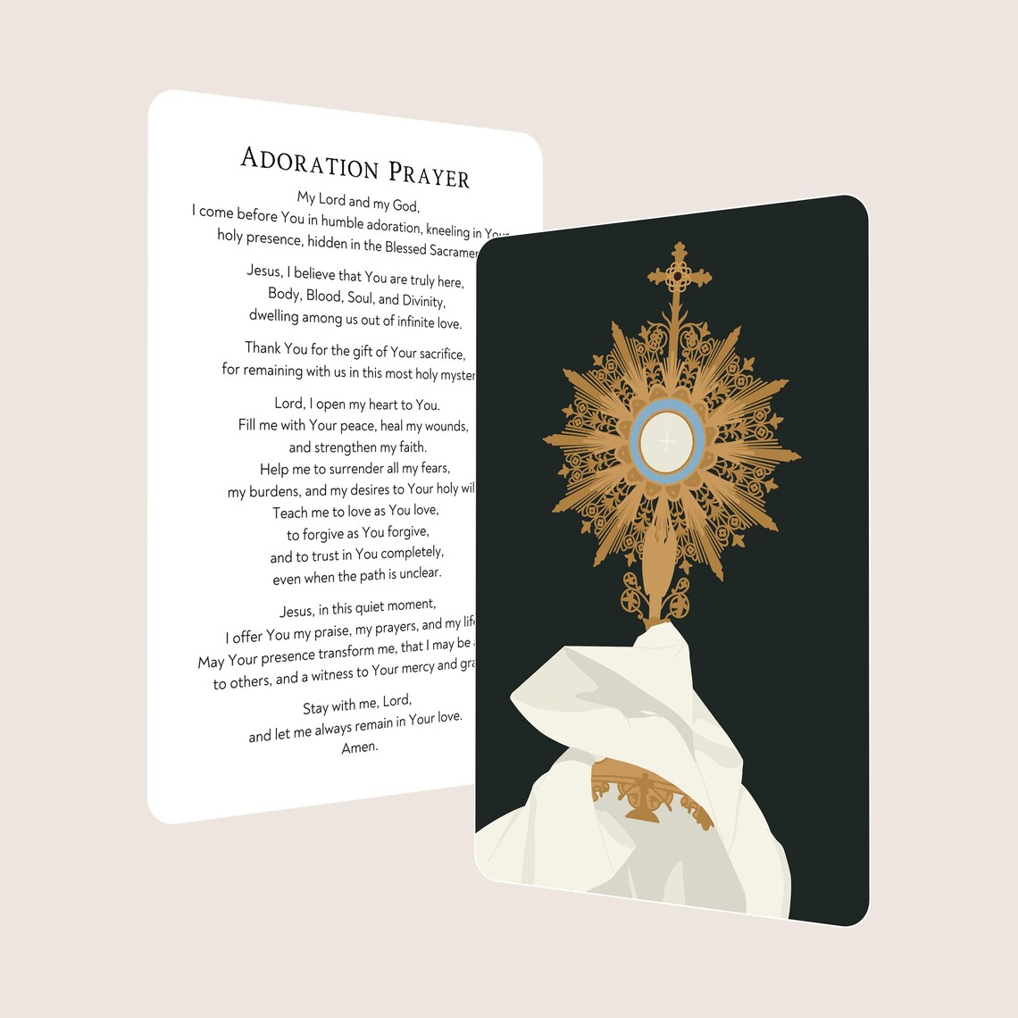 Eucharistic Adoration Prayer Card - Etsy