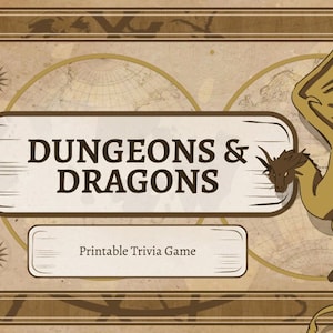 Dungeons & Dragons | Printable Trivia Game - Etsy