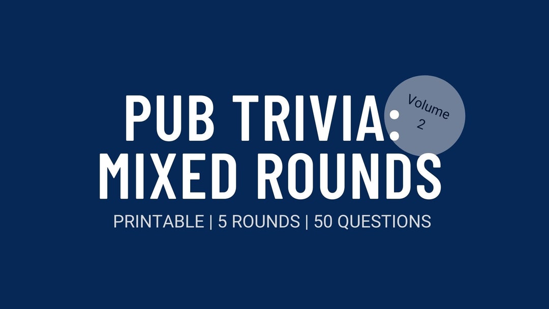 Pub Trivia - Mixed Rounds (version 2) | Printable Trivia Game - Etsy