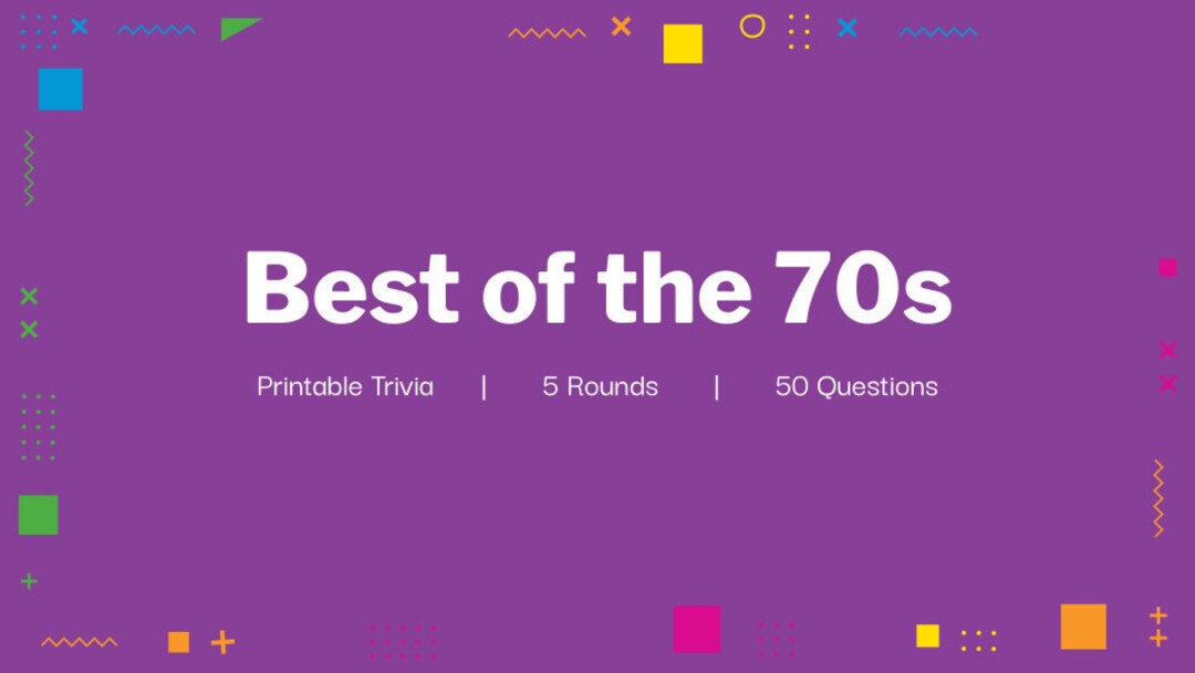 Best of the 70s | Printable Trivia Set - Etsy
