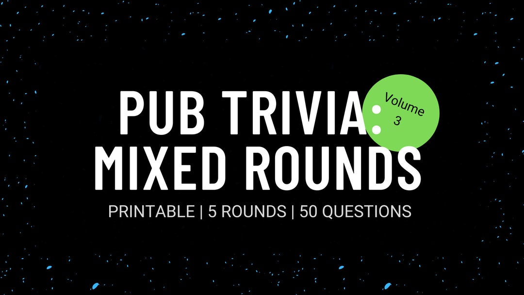 Pub Trivia - Mixed Rounds | Printable Trivia, 50 Questions - Etsy
