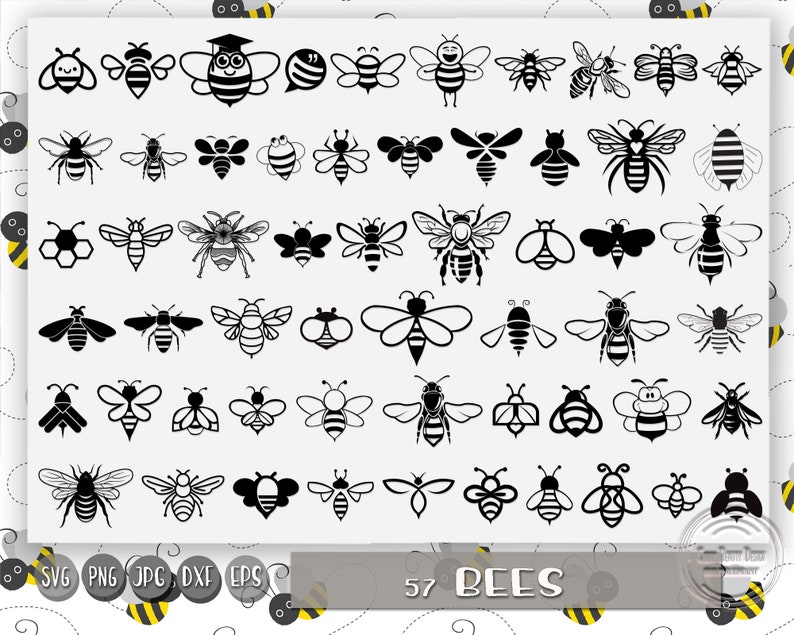 Bee Cut File Bee Clipart Bee Svg Bee Dxf Honey Bee Dxf - Etsy Ireland