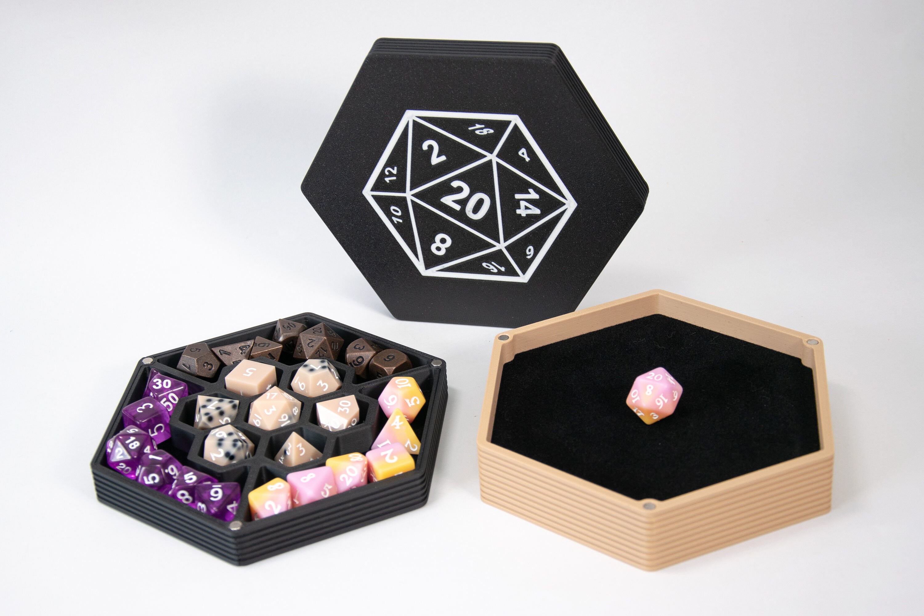 Rollvault™ Level 2 Dice Case • Honeycomb Insert • Double-layer Dice ...