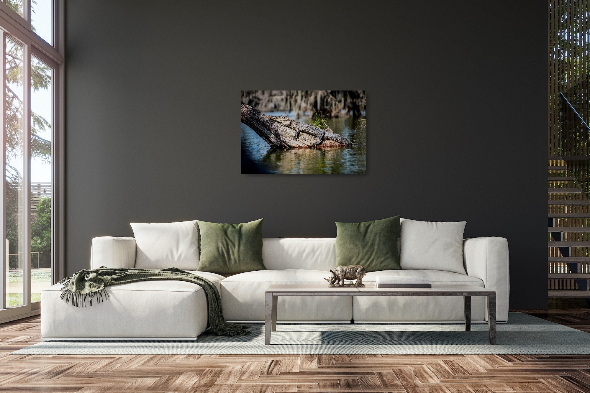 Alligator Sunbathing Print Bayou Art Swamp Art Print Louisiana Art Home ...