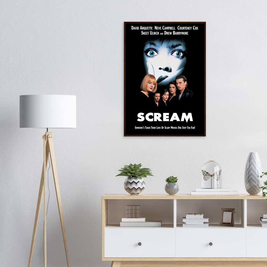 Classic Slasher Scream Poster - Wooden Framed Artwork - Semi-glossy ...
