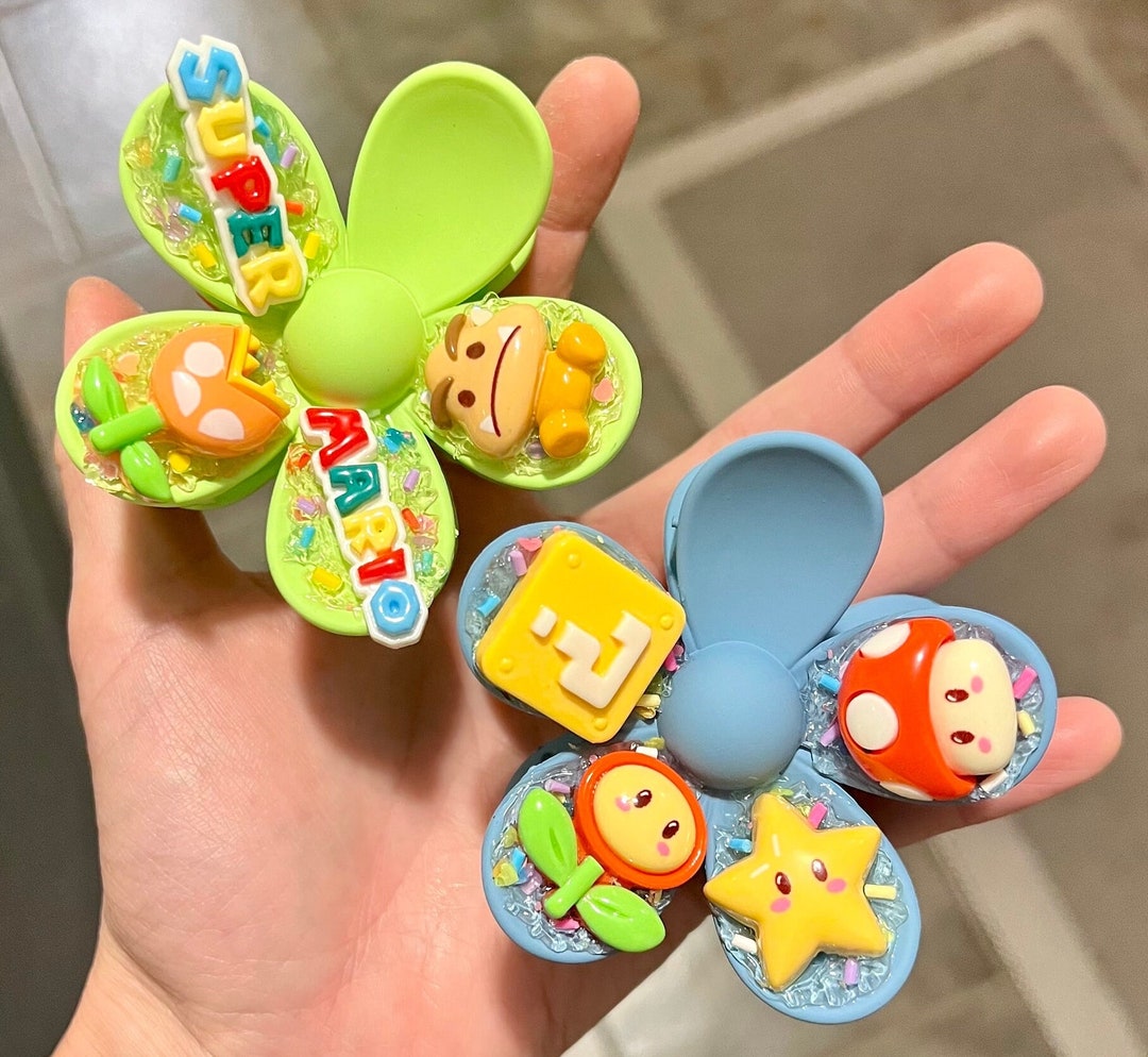 NEW 3 Green or Blue Flower Style Super Mario Hairclip Sold - Etsy Canada