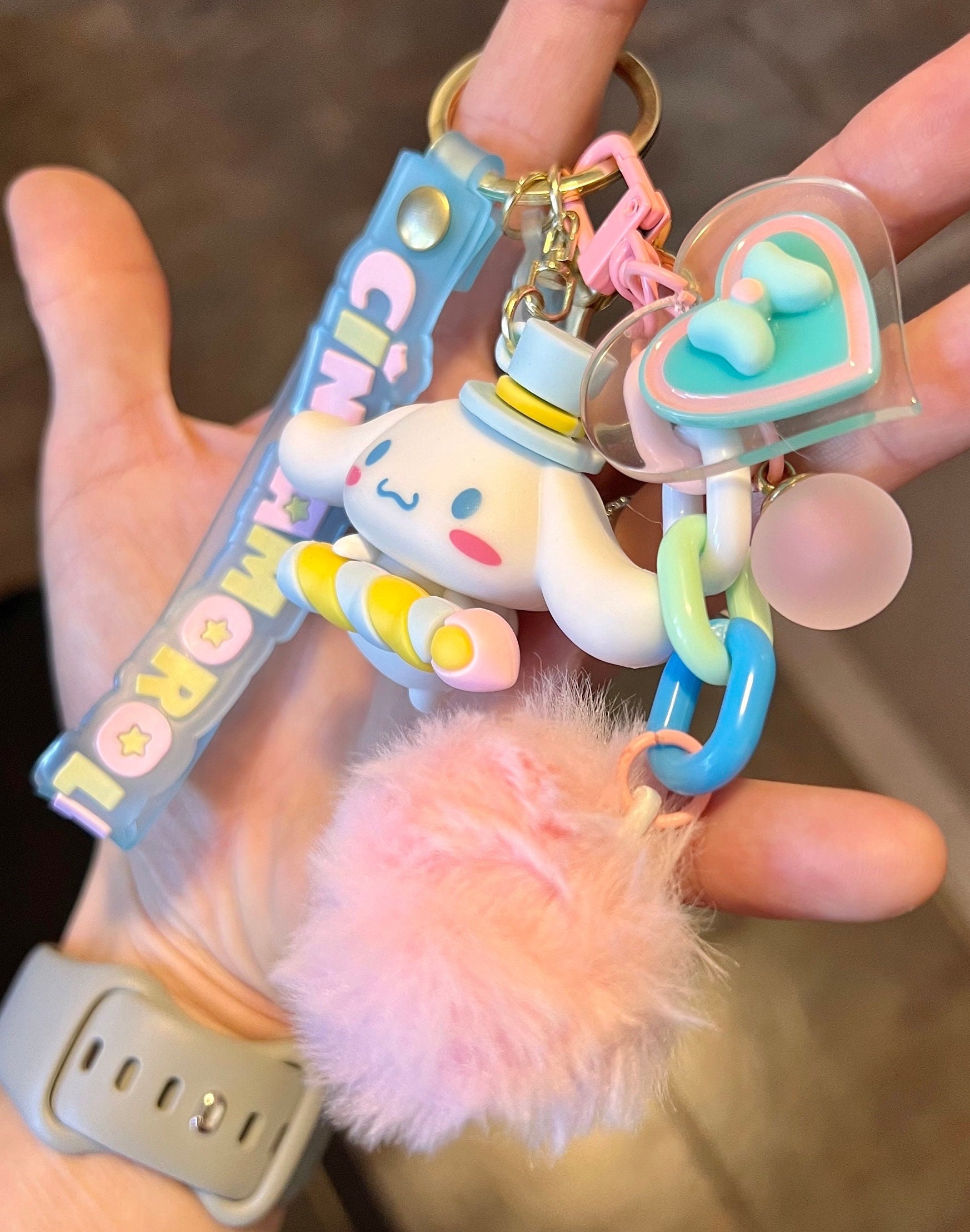 Super Cute Sanrio Cinnamoroll Deluxe Ball and Chain Keychain - Etsy