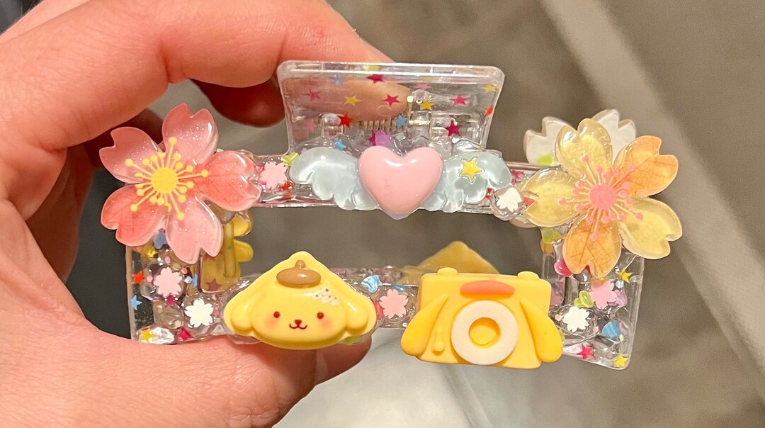 3.5 Clear Star Sanrio Pompompurin Flower Edition Hairclip Sold as Is - Etsy