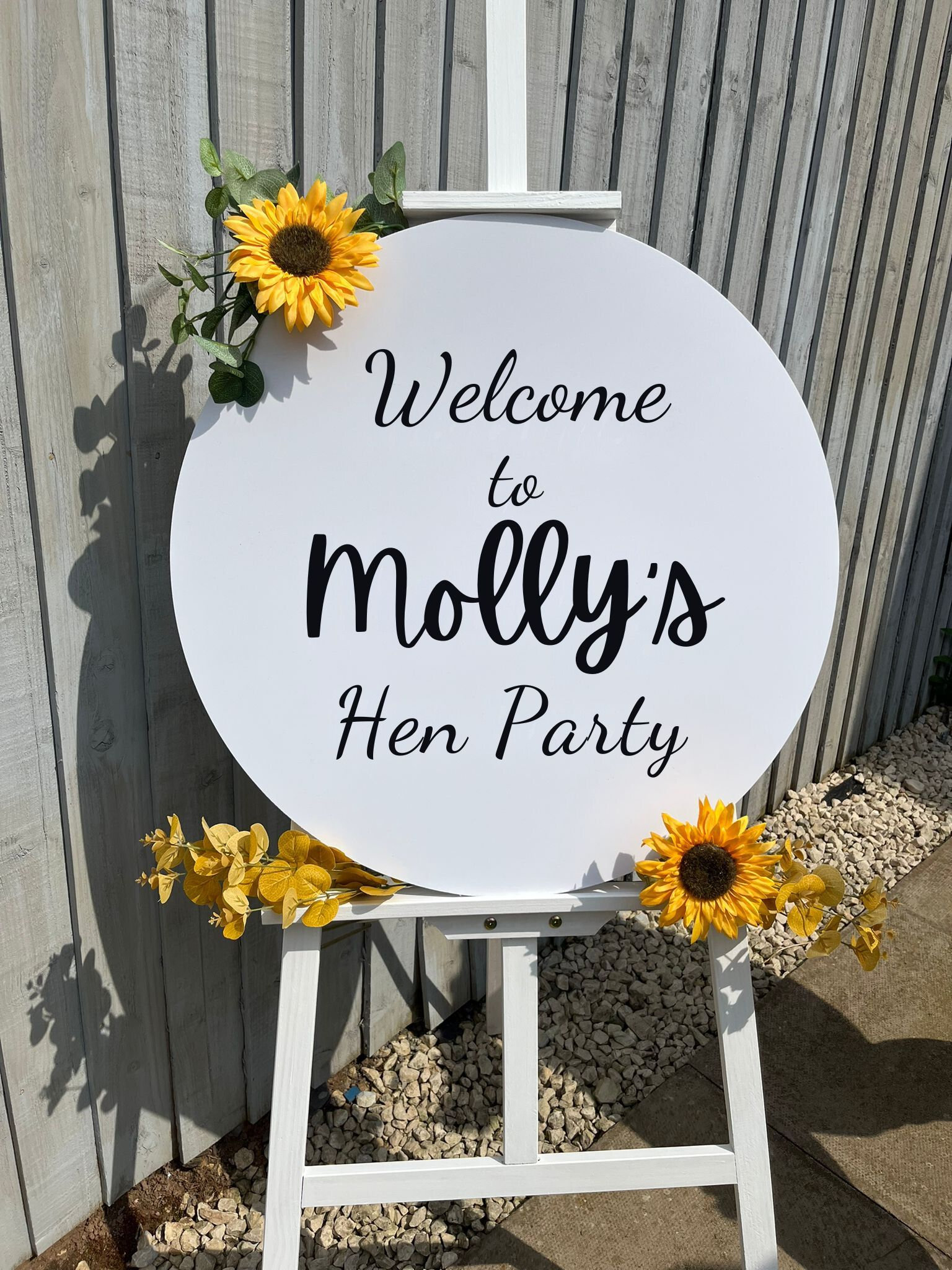 Personalised Party Sign Disc Custom Party Sign 600mm Welcome Event Sign ...