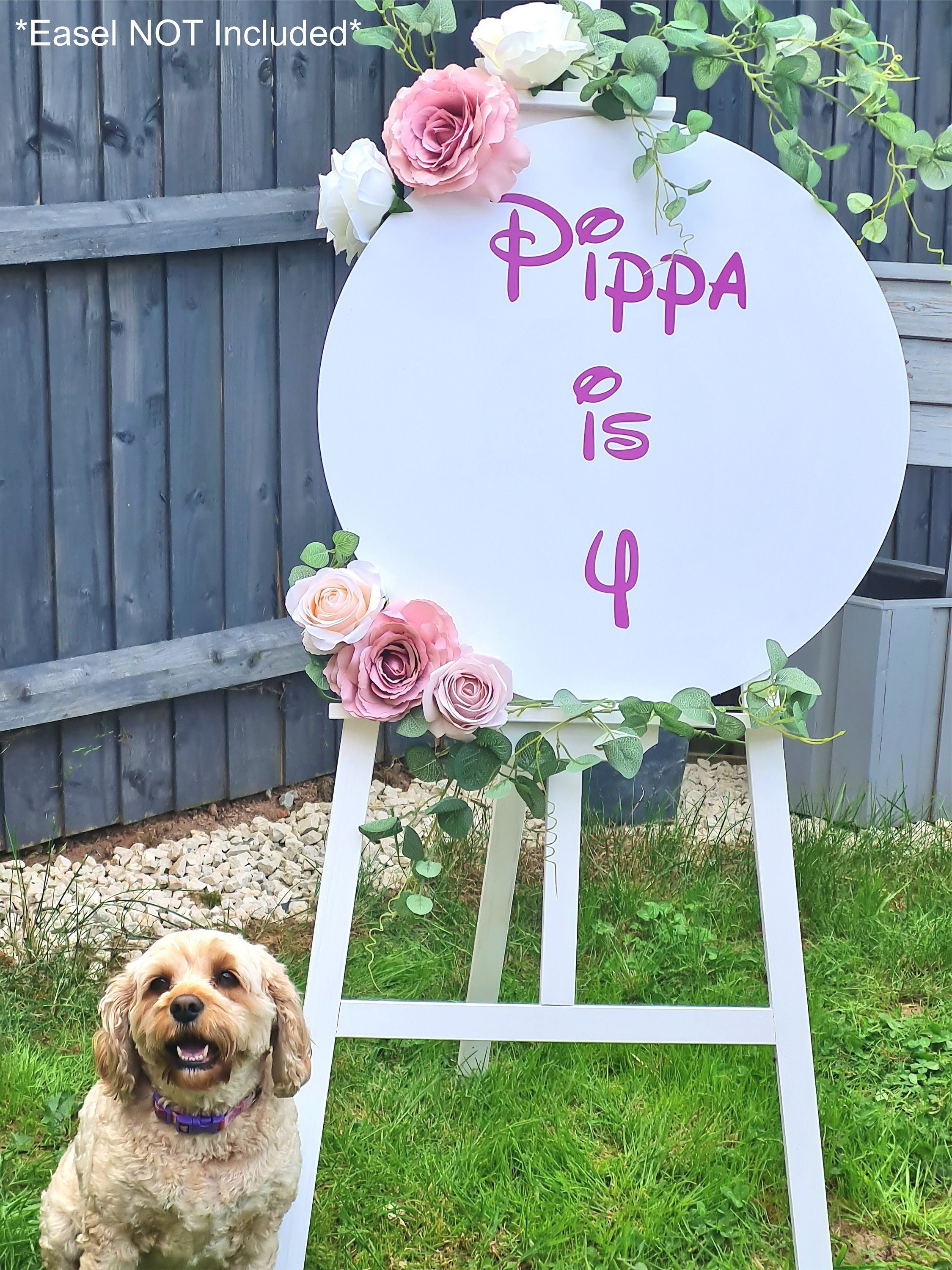 Personalised Party Sign Disc Custom Party Sign 600mm Welcome Event Sign ...