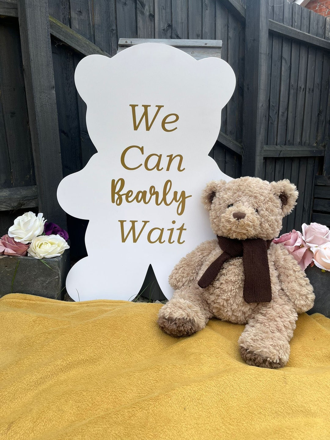 Personalised Teddy Bear Sign: Baby Shower Welcome Party Decor - Etsy