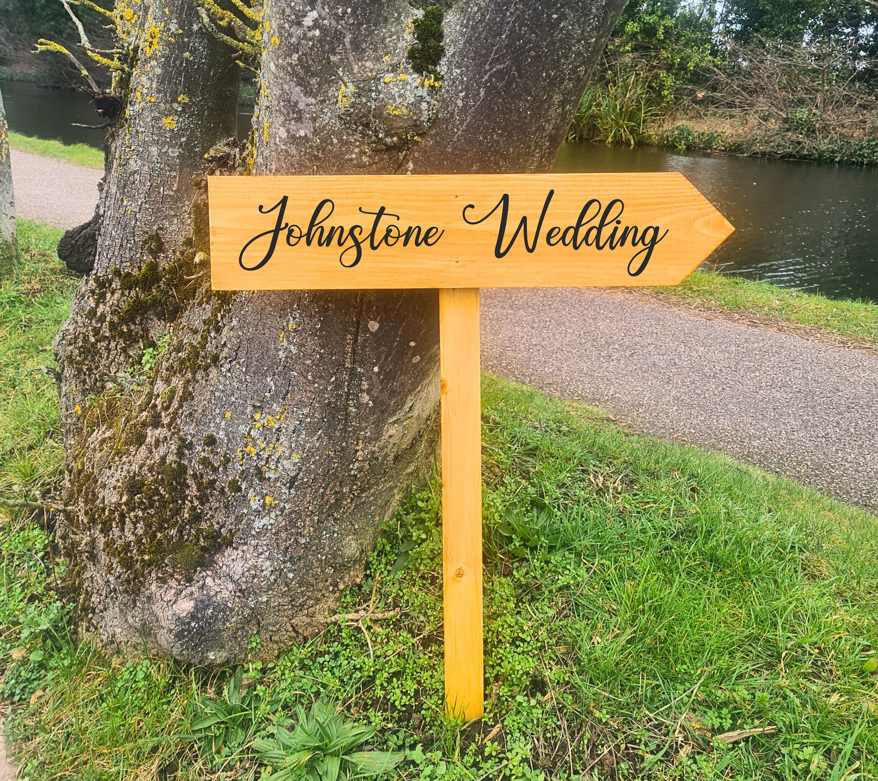 Personalised Rustic Wooden Arrow Sign: Event & Wedding Decor - Etsy UK