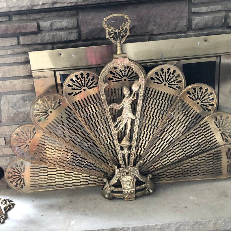 Peacock Fireplace Screen - Etsy